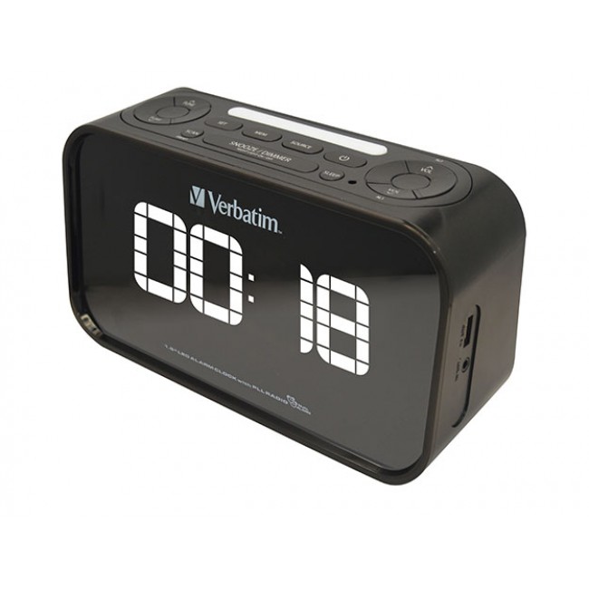 Verbatim - Radio Clock l 1.8" white LED Display l Dual Alarm